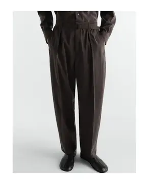 LEMAIRE Belted Relaxed Pants In Dry Silk