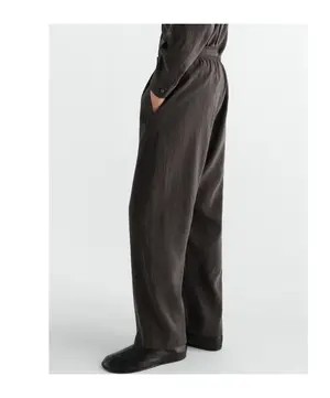LEMAIRE Belted Relaxed Pants In Dry Silk