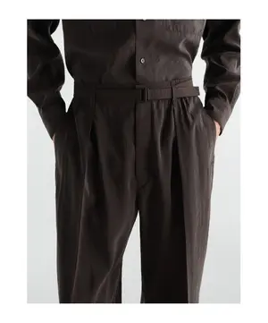 LEMAIRE Belted Relaxed Pants In Dry Silk