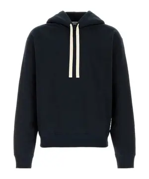 JIL SANDER Drawstring Hooded Sweatshirt - Black