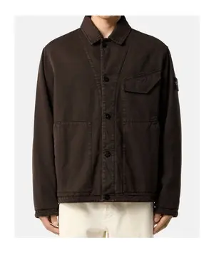 Stone Island Casual Shirt Jacket With Lapel Collar And Button Closure