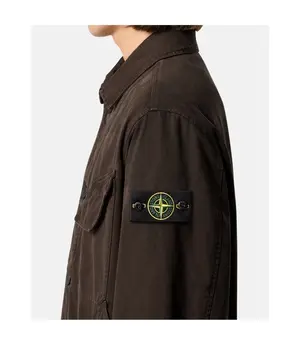 Stone Island Casual Shirt Jacket With Lapel Collar And Button Closure