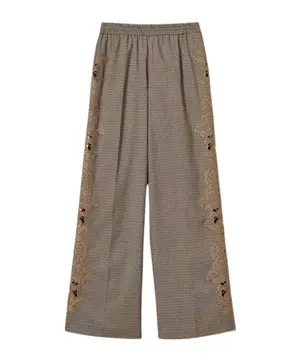 TWINSET Houndstooth Casual Trousers - Gray