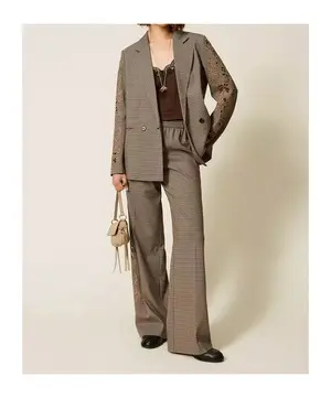 TWINSET Houndstooth Casual Trousers