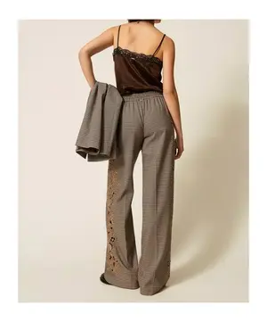 TWINSET Houndstooth Casual Trousers