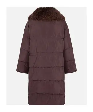 TWINSET Quilted Down Jacket With Faux Fur Collar