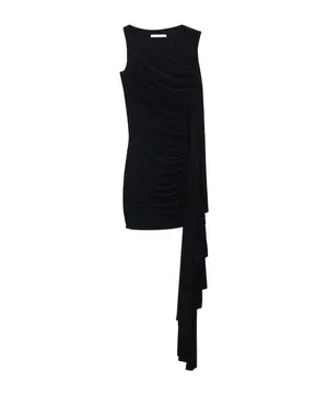 Alexander Wang Asymmetric Ruched Mini Dress - Black