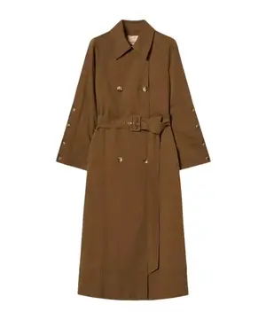 TWINSET Long-sleeved Belted Trench Coat - Brown