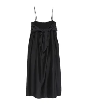 Vince Bow-detail Midi Dress - Black