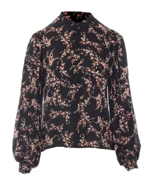 TWINSET Floral Button-front Long Sleeve Blouse