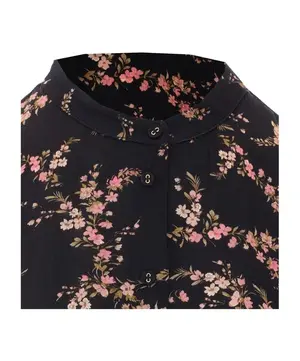 TWINSET Floral Button-front Long Sleeve Blouse