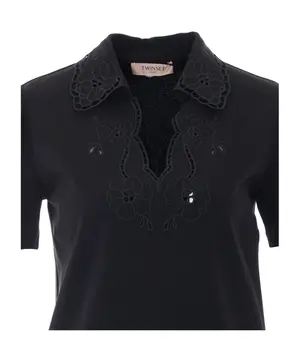 TWINSET Embroidered V-neck Dress