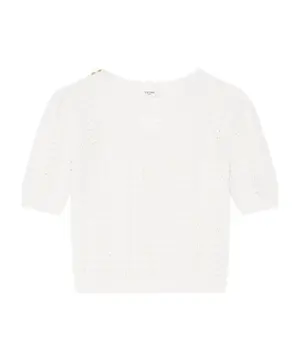 Celine Top In Cotton Pointelle - White