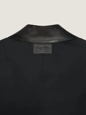 Givenchy Jacket In Cotton And Wool With Leather Collar
