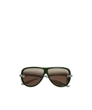 Bottega Veneta Knot Aviator Sunglasses - Green/brown