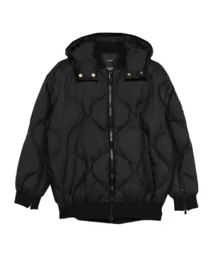 Pinko Padded Bomber Jacket With Hood - Black