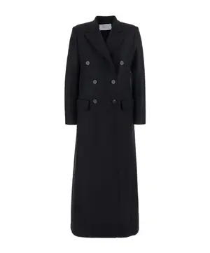 Harris Wharf London Double-breasted Coat - Black