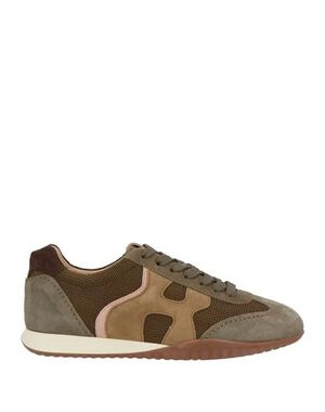 Hogan Sneakers Military Size Leather, Textile Fibers - Green