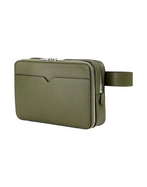 VALEXTRA V-line Light Calfskin Belt Bag - Green