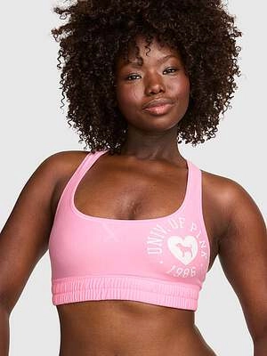 Pink Cotton Unlined Racerback Bralette - Pink