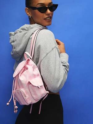 Victoria's Secret Mini Backpack With Striped Pattern - Print