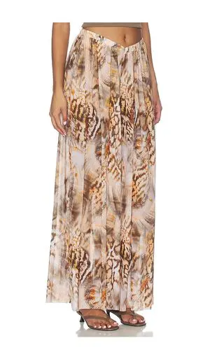 AFRM Rin Printed Wide-leg Pants