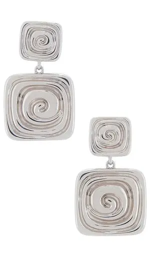 LUV AJ The Seychelles Statement Earrings In Metallic - Silver