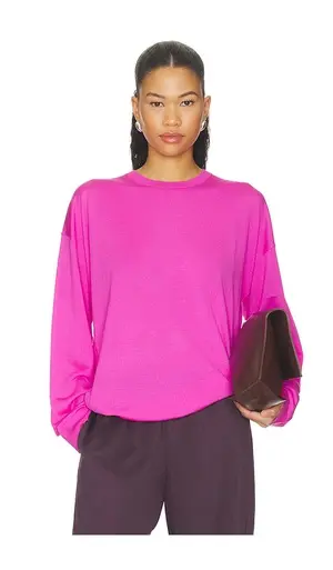 LESET James Oversized Crewneck In Pink - Azalea