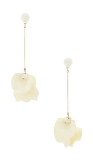 Shashi Petunia Drop Earrings - White