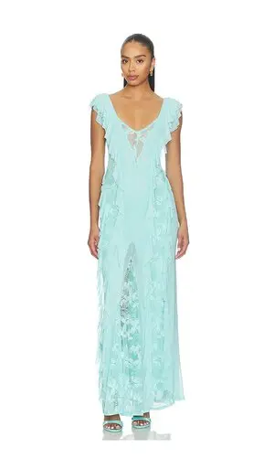 AFRM Trista Dress In Teal - Soft Turquoise
