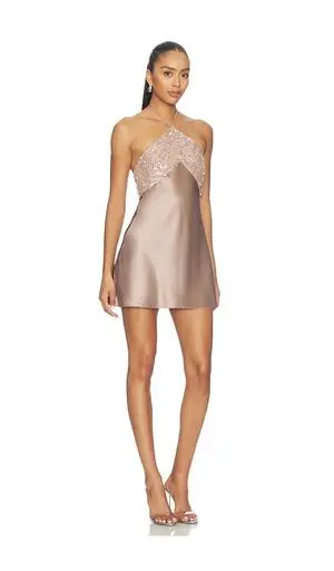 Retrofete Jeanne Embellished Halterneck Mini Dress