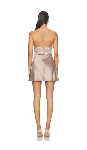 Retrofete Jeanne Embellished Halterneck Mini Dress