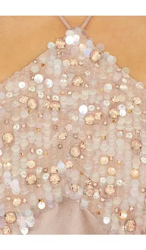 Retrofete Jeanne Embellished Halterneck Mini Dress