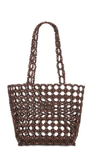Madewell Wood Bead Tote Bag In Brown