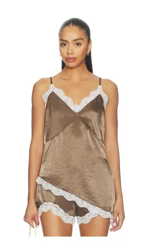 SNDYS. Toni Cami Top In Chocolate - Hazel