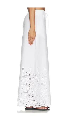 Susana Monaco Embroidered Wide Leg Pant In White