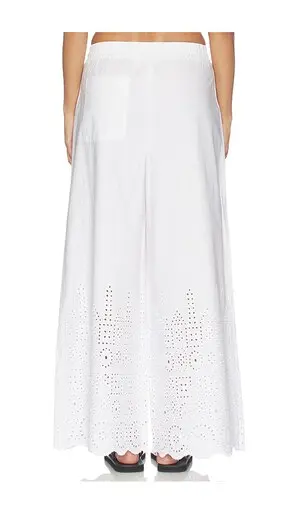Susana Monaco Embroidered Wide Leg Pant In White