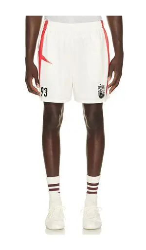REPRESENT Printed Spike Football Shorts In White