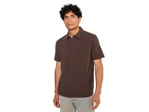 Vince Sueded Jersey Short Sleeve Button-down Clothing Midland