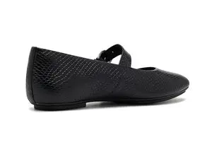 Fitflop Delicato Snake Mary Jane Flat Shoes - Black