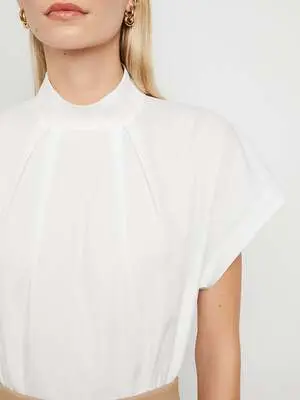 GWYN Goetz Pleat-neck Top | | Size