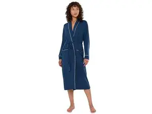 Eberjey Gisele Long Robe Pajama Sets Ivory/navy - Blue