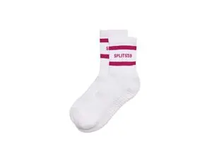 Splits59 Logo Stripe Ankle Socks With Grip Low Cut Socks Shoes /black - White