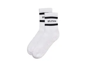 Splits59 Logo Stripe Ankle Socks With Grip - White/black