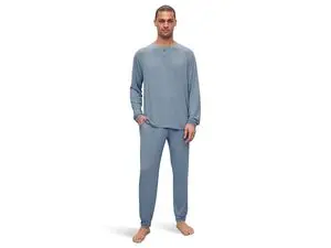 Eberjey Henry - The Long Pj Set Men's Pajama Sets Eucalyptus Blue