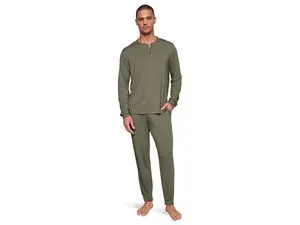 Eberjey Henry The Long Pj Set Pajama Sets Eucalyptus - Olive
