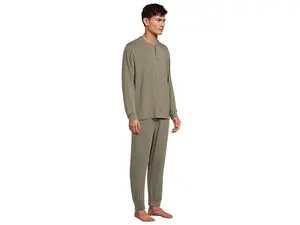 Eberjey Henry The Long Pj Set Pajama Sets Eucalyptus - Olive