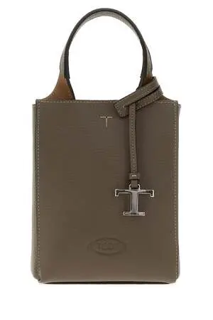 TOD'S Dove Leather Phone Holder - Grey