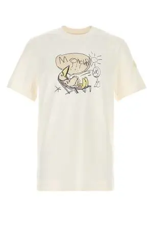 Moncler Ivory Cotton T-shirt - White