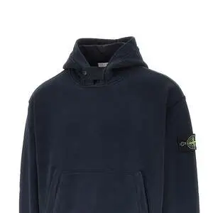 Stone Island Cotton French Terry Hoodie - Blue